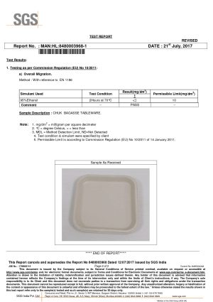 Certificates | Chuk Compostable Tableware